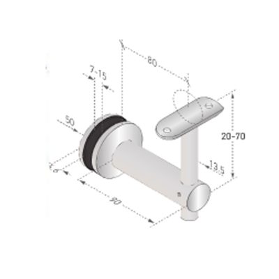 Buy Stainless Steel Adjustable Standoff Bracket for Round Handrail Online
