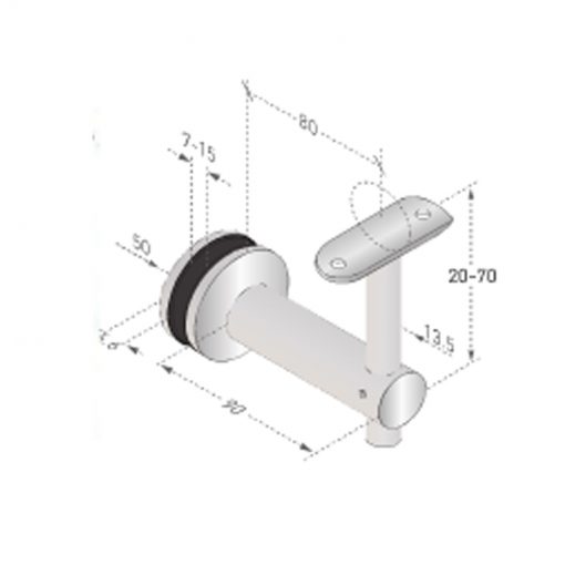 Buy Stainless Steel Adjustable Standoff Bracket for Round Handrail Online